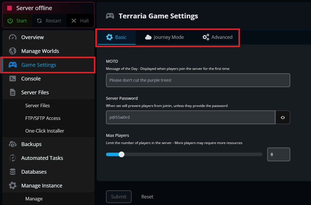 Configuring Your Terraria Server | Terraria | Knowledgebase Article ...