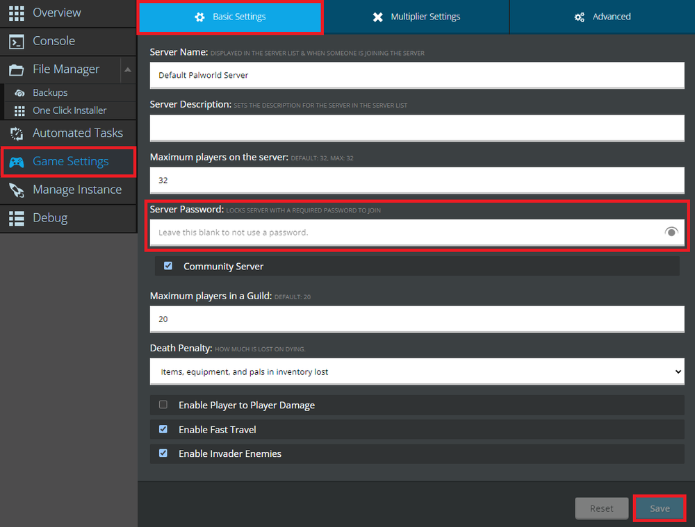 Adding a Password to Your Palworld Server | Palworld | Knowledgebase ...
