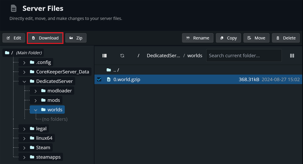 How to Download your World from your Core Keeper Server | Core Keeper | Knowledgebase Article ...