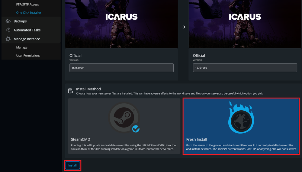 How to Reset Your Icarus Server | Icarus | Knowledgebase Article - Nodecraft