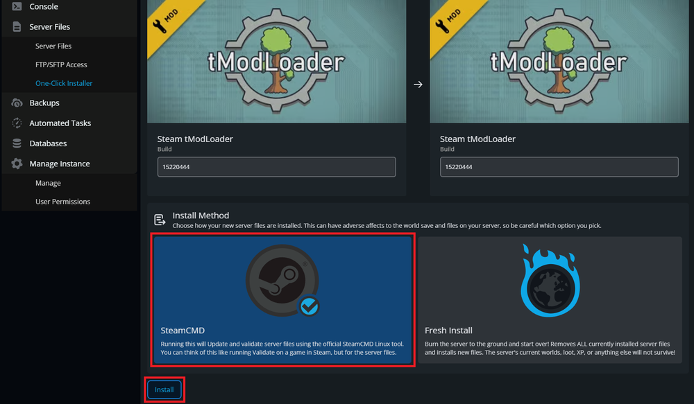 Updating Your tModLoader's Server Version | Terraria | Knowledgebase Article - Nodecraft