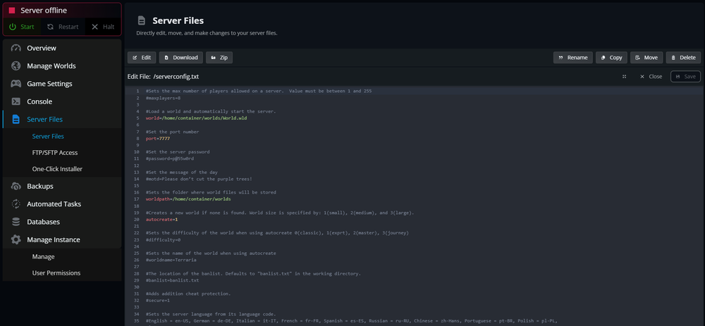 Configuring Your Terraria Server | Terraria | Knowledgebase Article ...