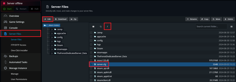 How to Set a Server Password for The Forest | The Forest | Knowledgebase Article - Nodecraft
