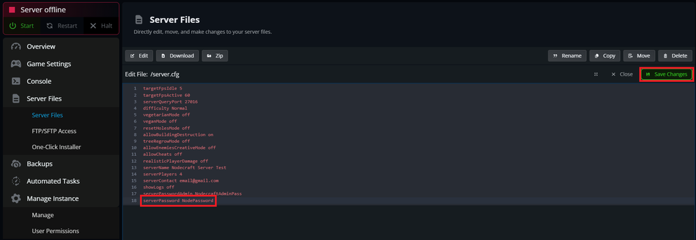 How to Set a Server Password for The Forest | The Forest | Knowledgebase Article - Nodecraft