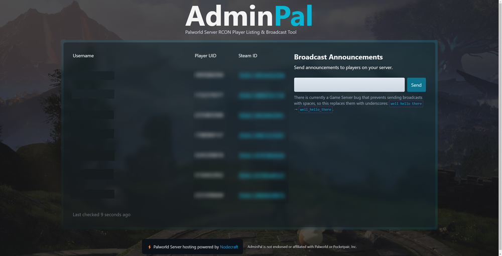 Monitor your Palworld server with AdminPal | Palworld | Knowledgebase Article - Nodecraft